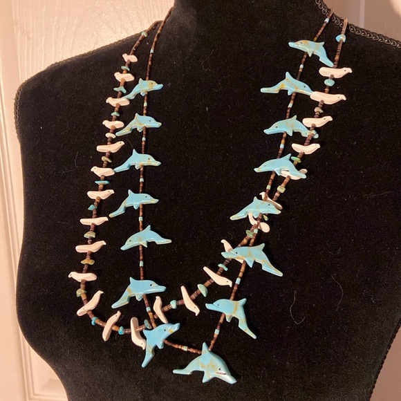 Zuni | Jewelry | Zuni Native American Gem Stones Dolphinbirds Fetish ...